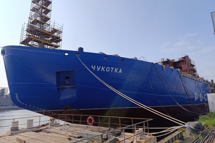 На атомный ледокол Чукотка погружены резервные дизель генераторы